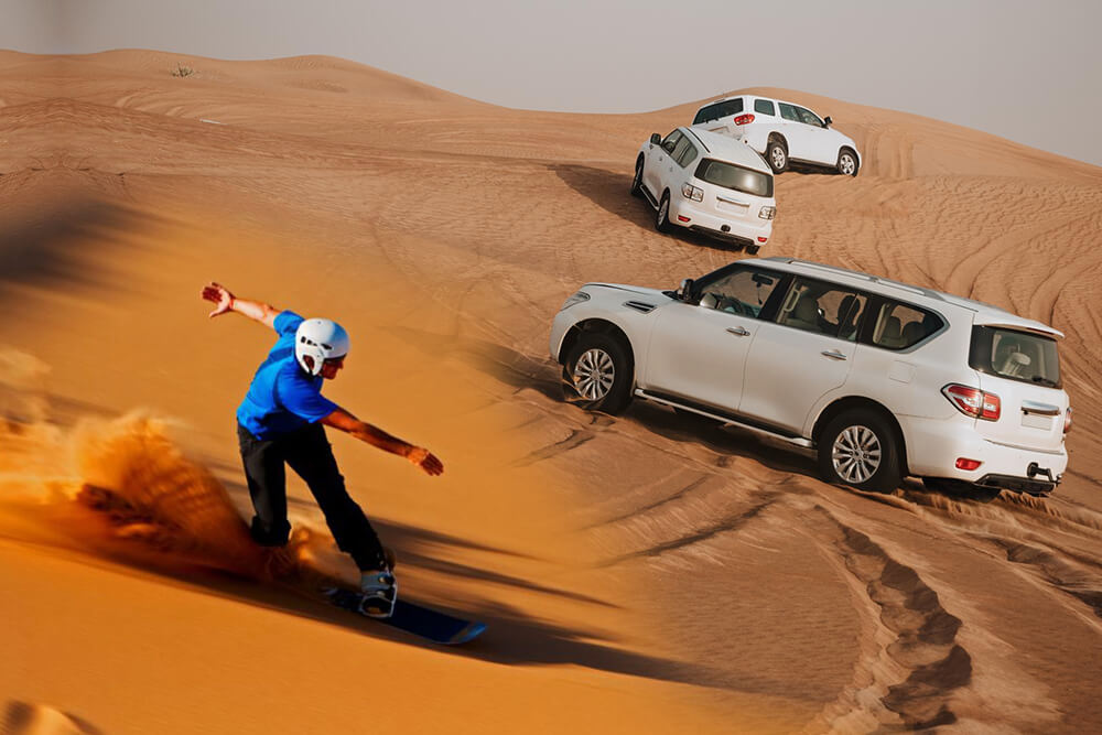 Sunrise Desert Safari Tour With Sand Boarding | Captain Dunes